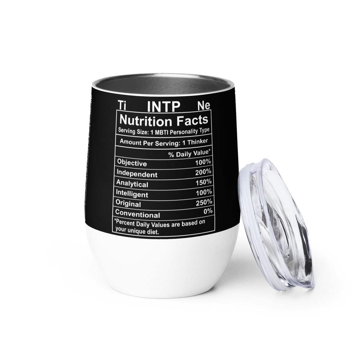 INTP Personality Type MBTI Nutrition Label 12 Ounce Tumbler, Myers ...