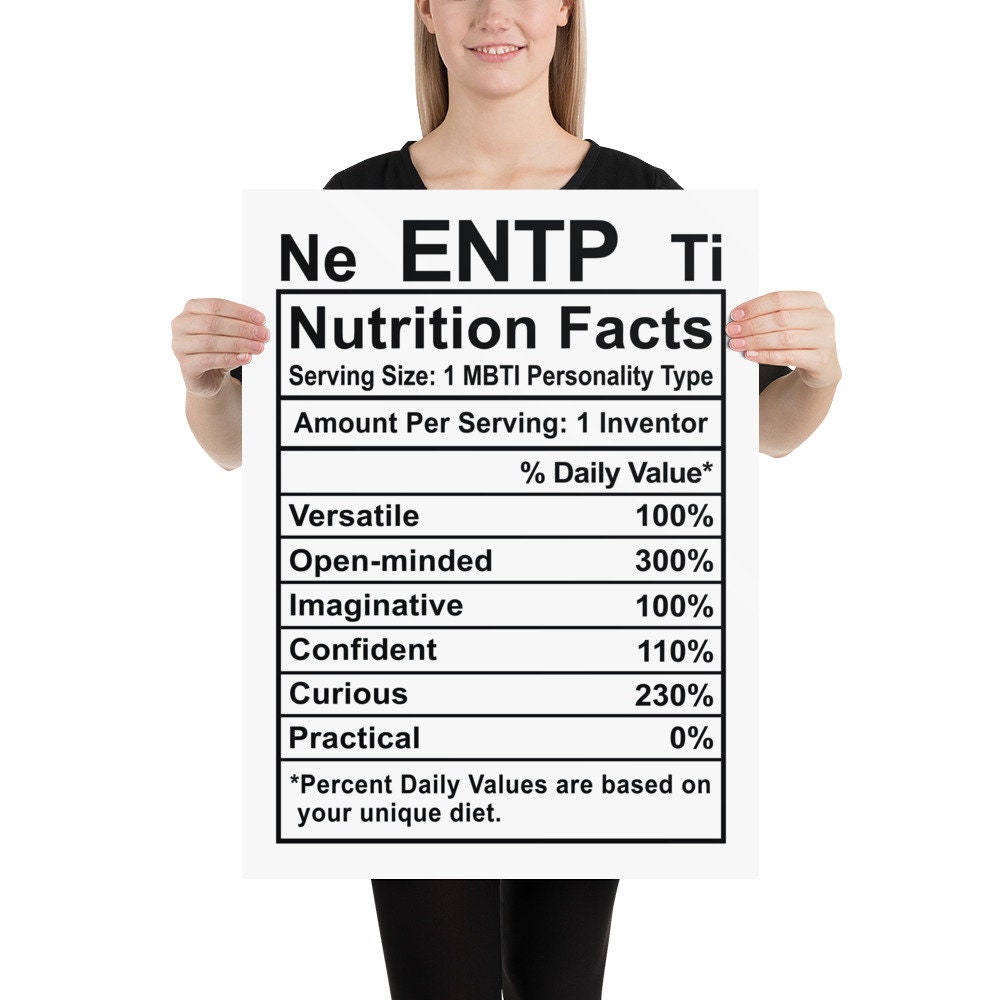 ENTP Personality Type Nutrition Unframed Poster 18 X - Etsy