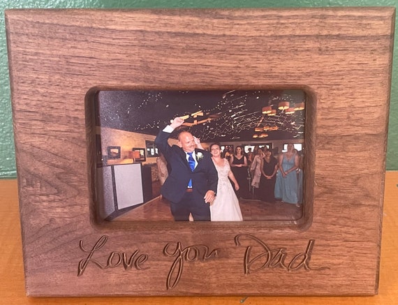 4x6 Engraved Wood of Handwritten Notes Photo Frame father of | Etsy