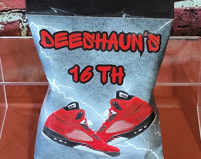 Sneaker Chip Bags, Jordan Ball ,jordans Party Favor. Basketball Chip ...