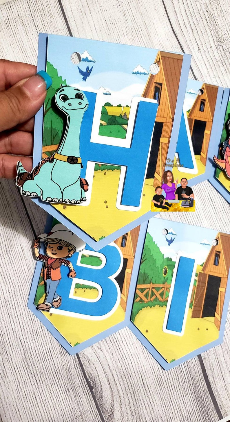 Dino Ranch Birthday Banner Dino Ranch Party Dinosaur Decorations - Etsy