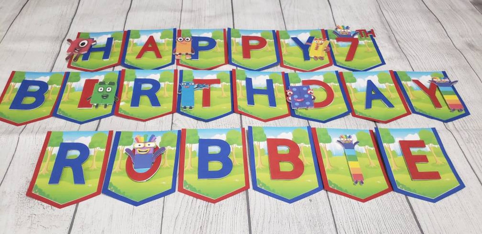 Numberblocks Banner, Numberblocks Party, Birthday Banner - Etsy