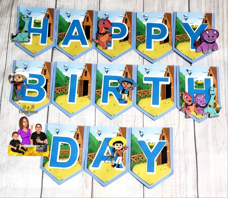 Dino Ranch Birthday Banner Dino Ranch Party Dinosaur Decorations - Etsy