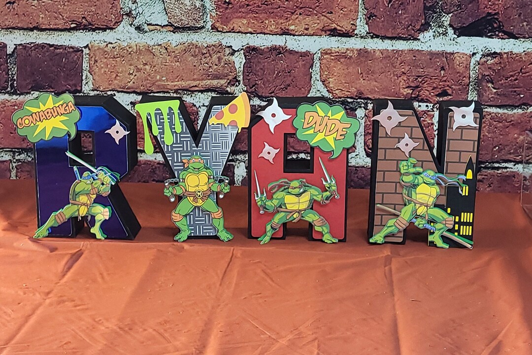 Ninja Turtles Inspired 3D Letters. Mutant Mayhem Letters. Custom 3D ...