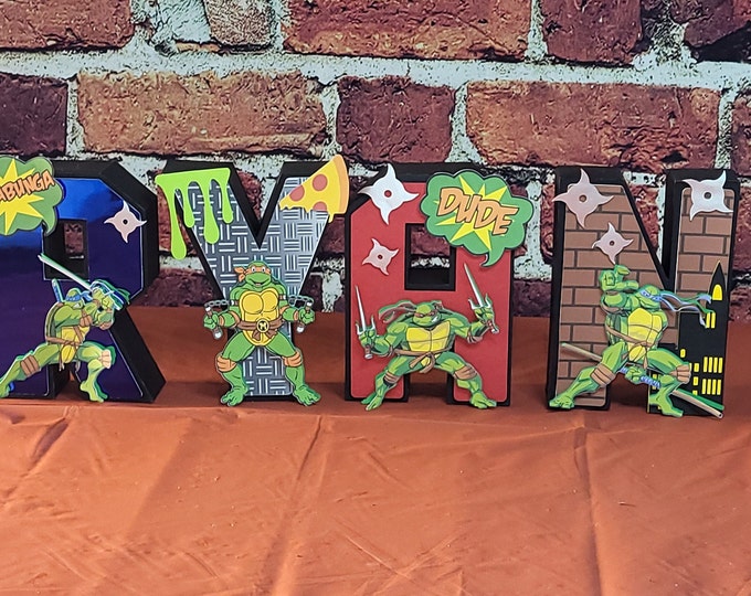 Ninja Turtles Inspired 3D Letters. Mutant Mayhem Letters. Custom 3D ...