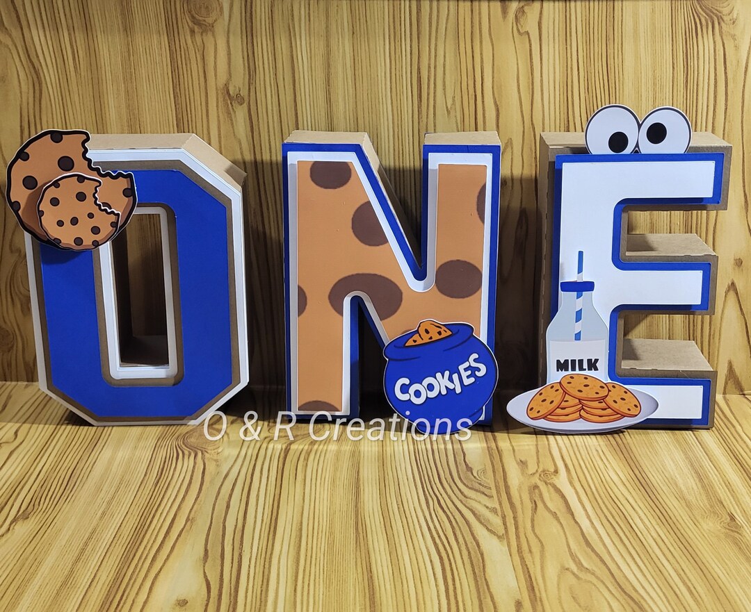 Cookies and Milk 3D Letters. Cookie Monster Inspired. Custom 3 D ...