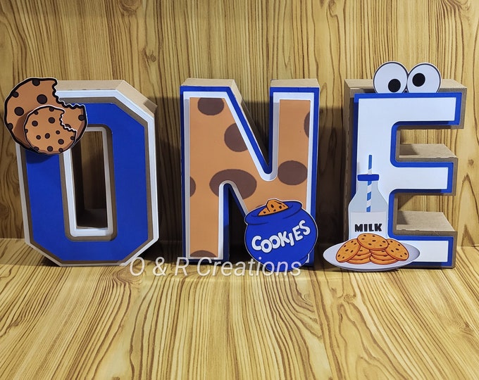 Cookies and Milk 3D Letters. Cookie Monster Inspired. Custom 3 D ...