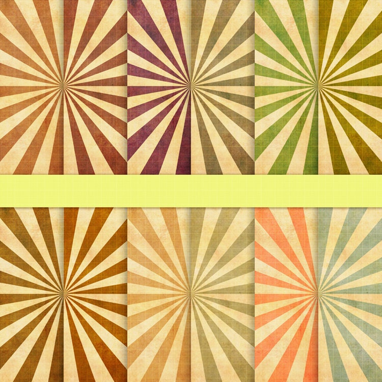 Old Starburst Scrapbook Paper, Old Starburst Digital Paper Pack ...