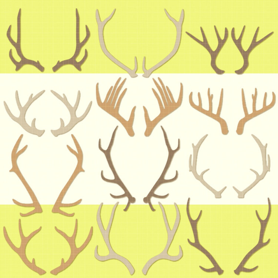 Deer Antler Clipart, Vector Antler Clipart, Rustic Antlers Clipart ...