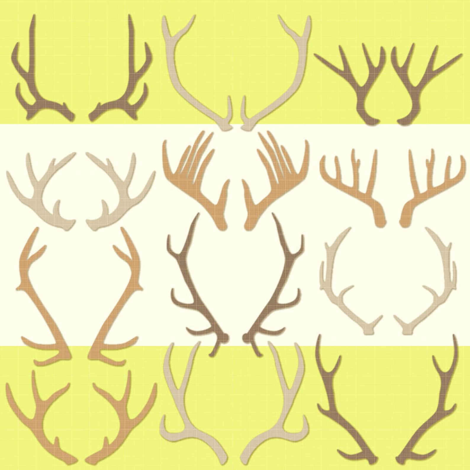 Deer Antler Clipart, Vector Antler Clipart, Rustic Antlers Clipart ...