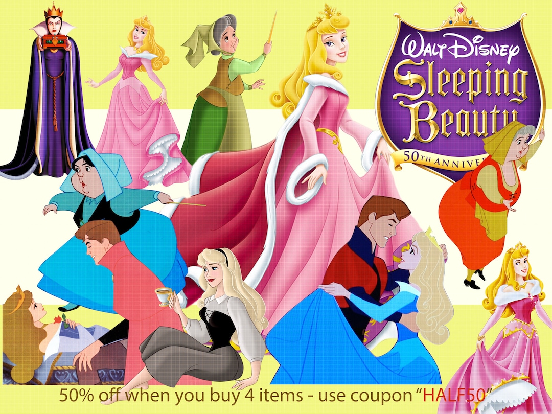 Sleeping Beauty Clipart PNG Sleeping Beauty Digital Graphic Image ...