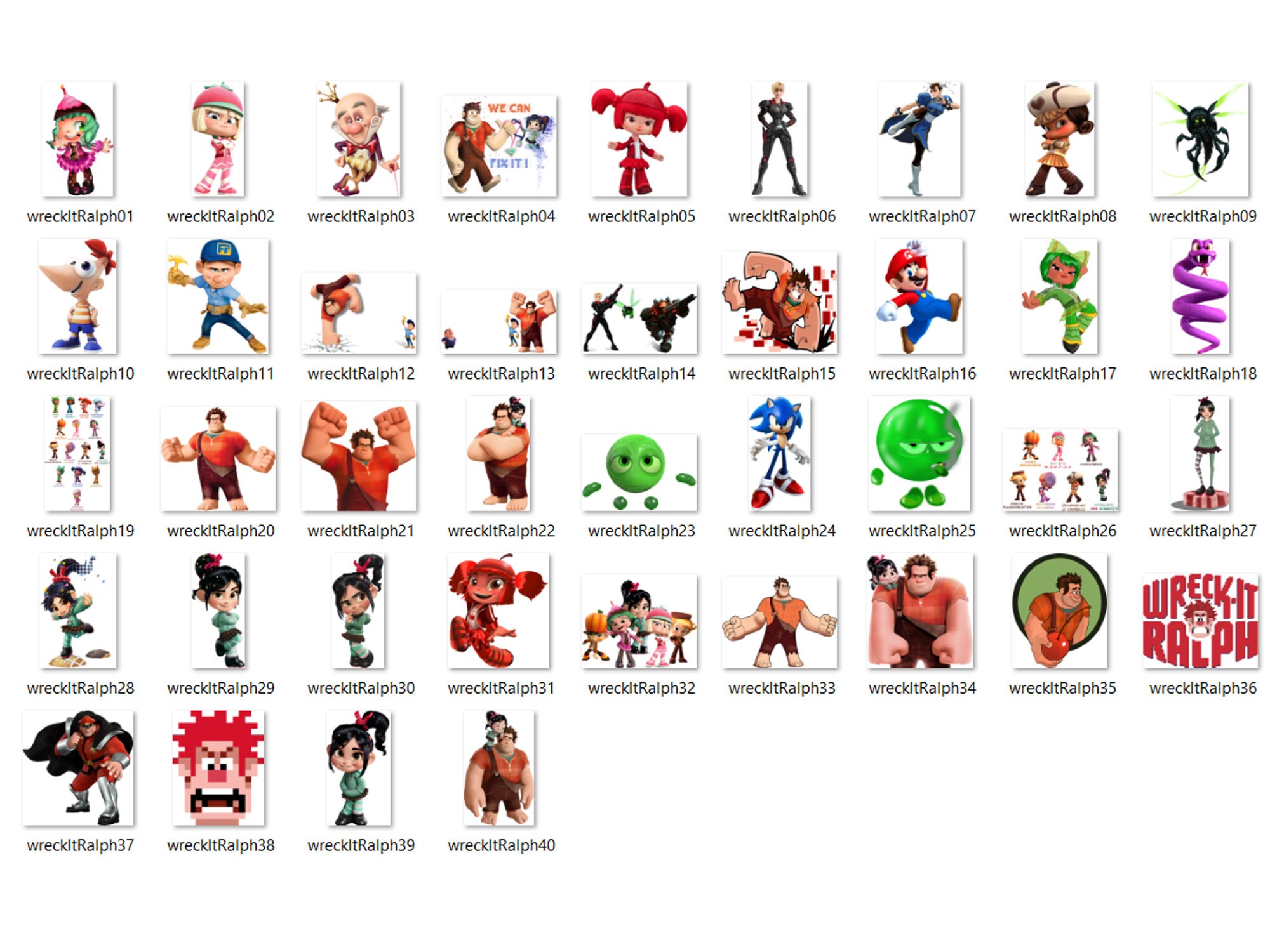 40 Wreck it Ralph Clipart PNG Disney Wreck it Ralph Digital | Etsy