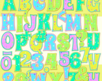 Cute Birthday Alphabet Clipart personal and Limited Commercial Use ...
