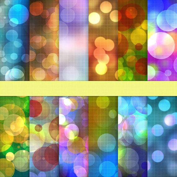 Bokeh Digital Paper Printable Bokeh Background Print Rainbow | Etsy