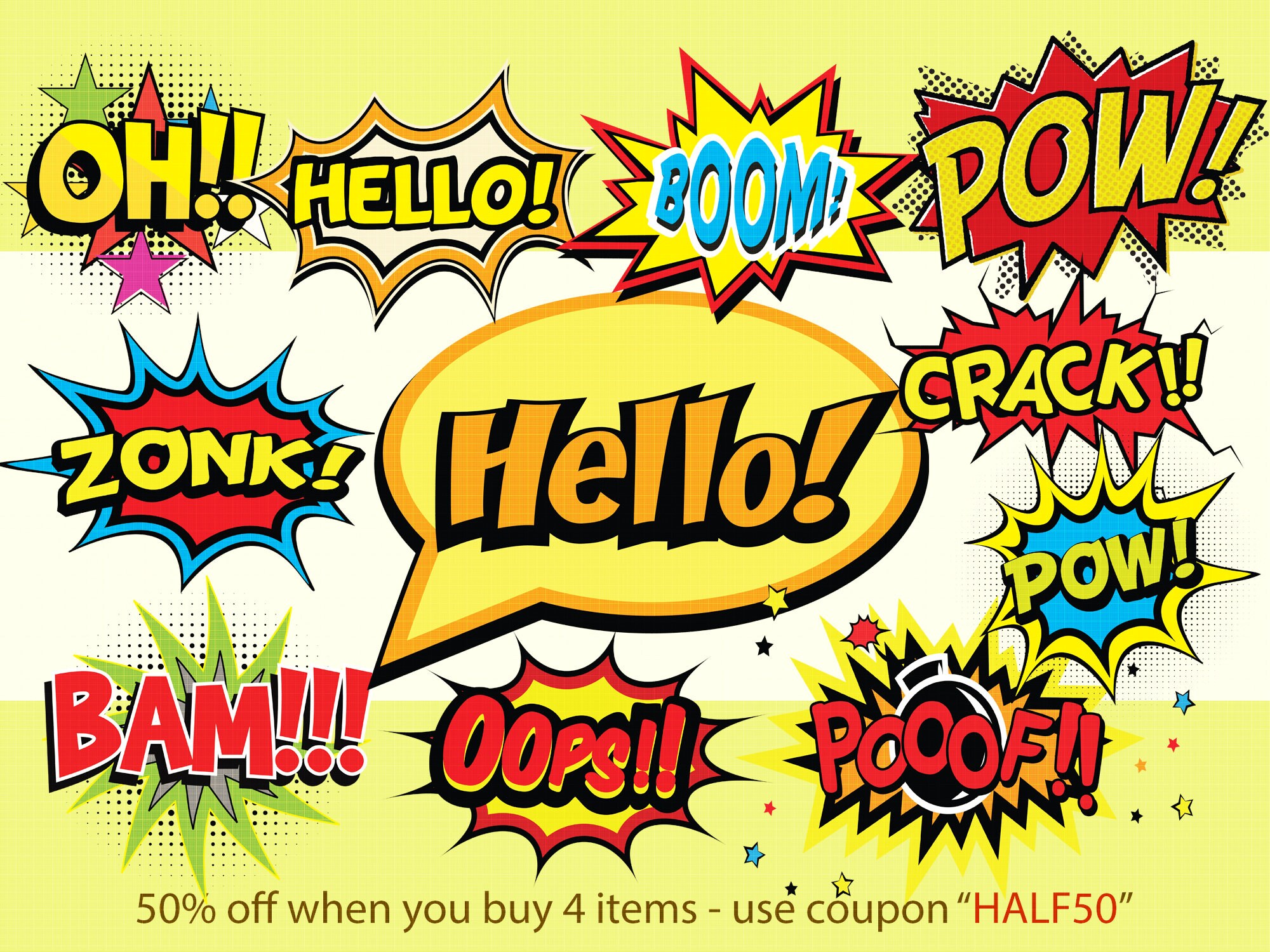 Superhero Clipart, Comic Book Clip Art, Comic Text Speech Bubbles ...