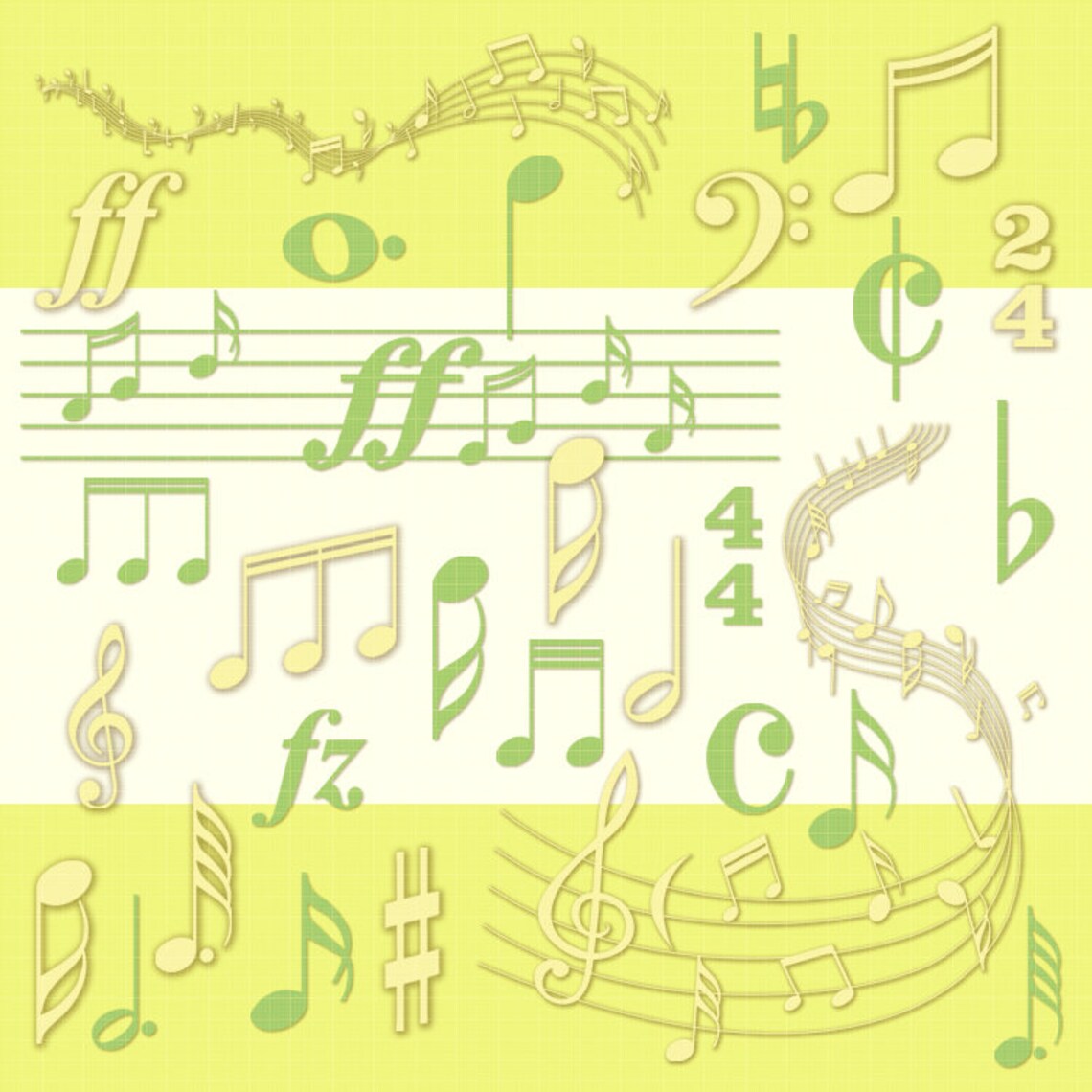 Musical Notes and Keys Clip Art, Music Theme Clipart, Music Keys ...