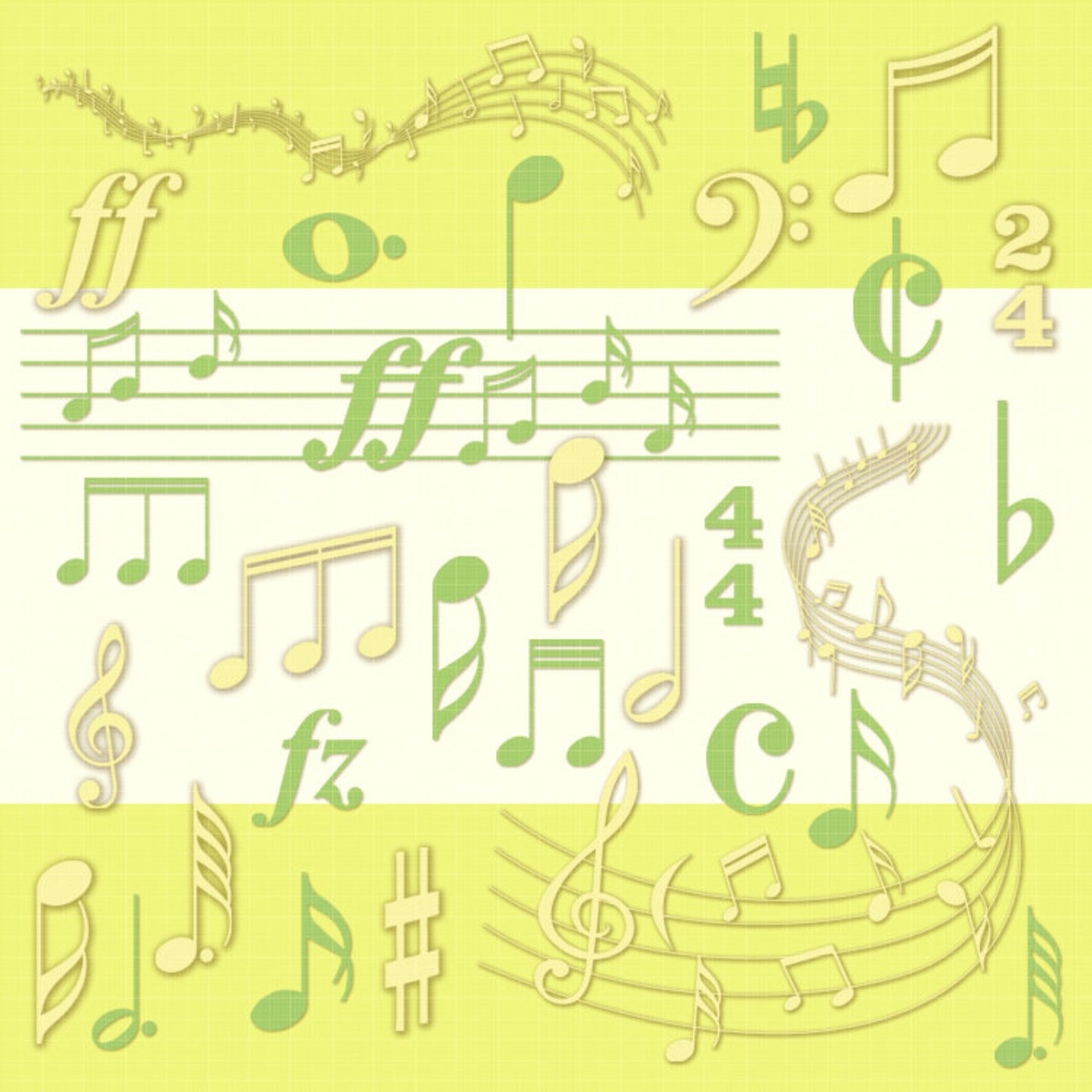 Musical Notes and Keys Clip Art, Music Theme Clipart, Music Keys ...