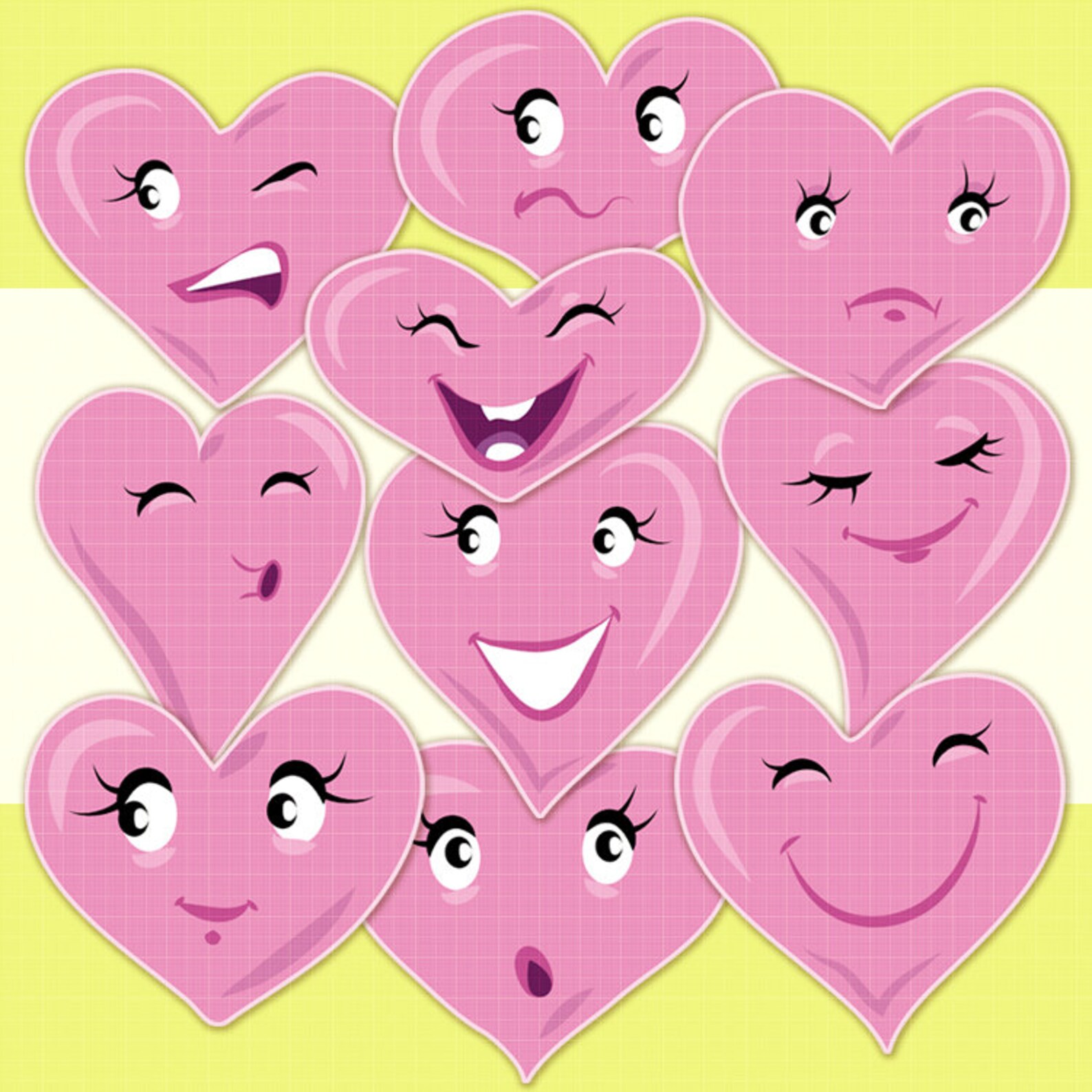Cute Happy Hearts Expression, Valentine Clipart, Valentine Day Hearts ...