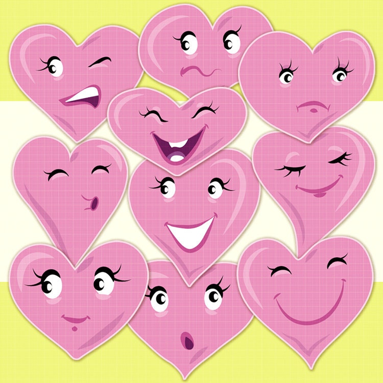 Cute Happy Hearts Expression, Valentine Clipart, Valentine Day Hearts ...