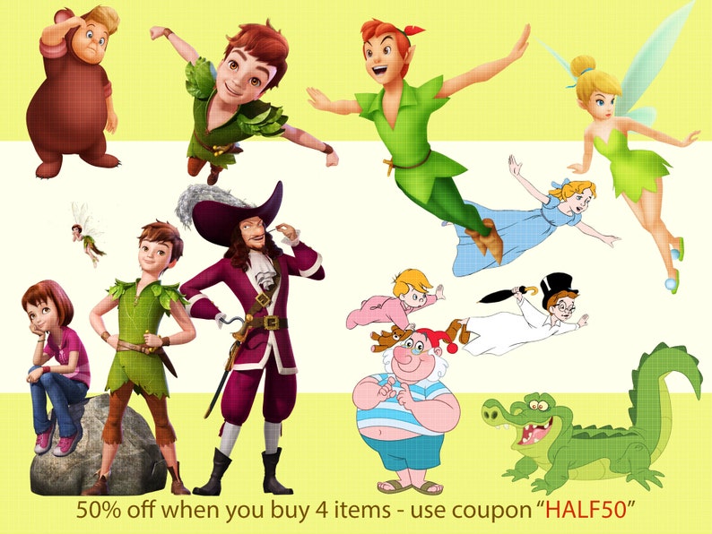 Peter Pan Clipart PNG Digital Graphic Image Wendy Darling Clip Art ...