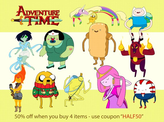 Adventure Time Clipart PNG Adventure Time Digital Graphic | Etsy