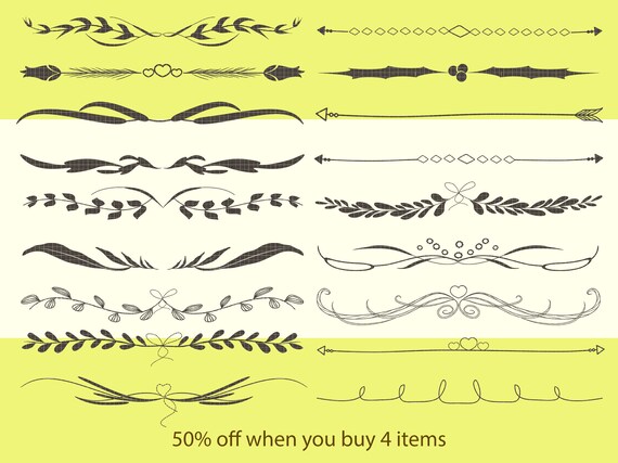 Text Dividers Ornate Digital Clipart Vintage Clip Art Page - Etsy