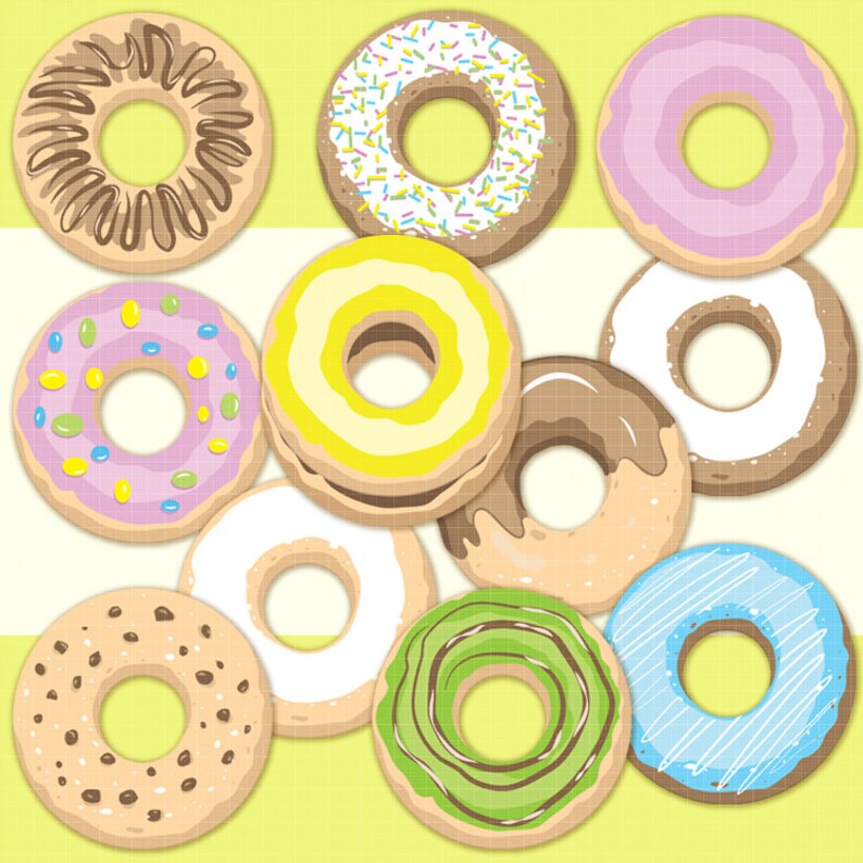 Donuts Clipart, Food Clipart, Donut SVG Bundle, Cutting Files, Icing ...
