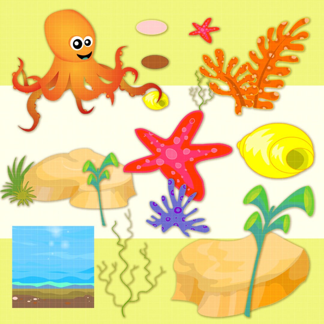 Aqua Themed Party, Sea Creatures, Under the Sea Clip, Ocean Marine Life ...