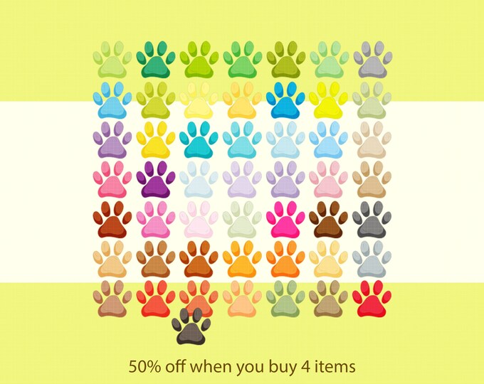 Paw Print Clipart, Paws Clipart, Dog, Cat Paws, Pet Clip Arts, Animal ...