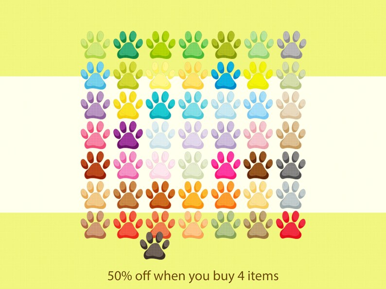 Paw Print Clipart, Paws Clipart, Dog, Cat Paws, Pet Clip Arts, Animal ...