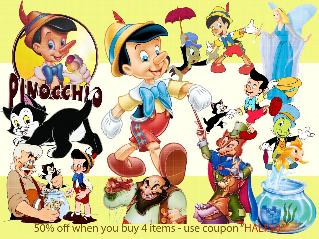 Pinocchio Clipart PNG Jiminy Cricket Digital Graphic Image Gepetto Clip ...