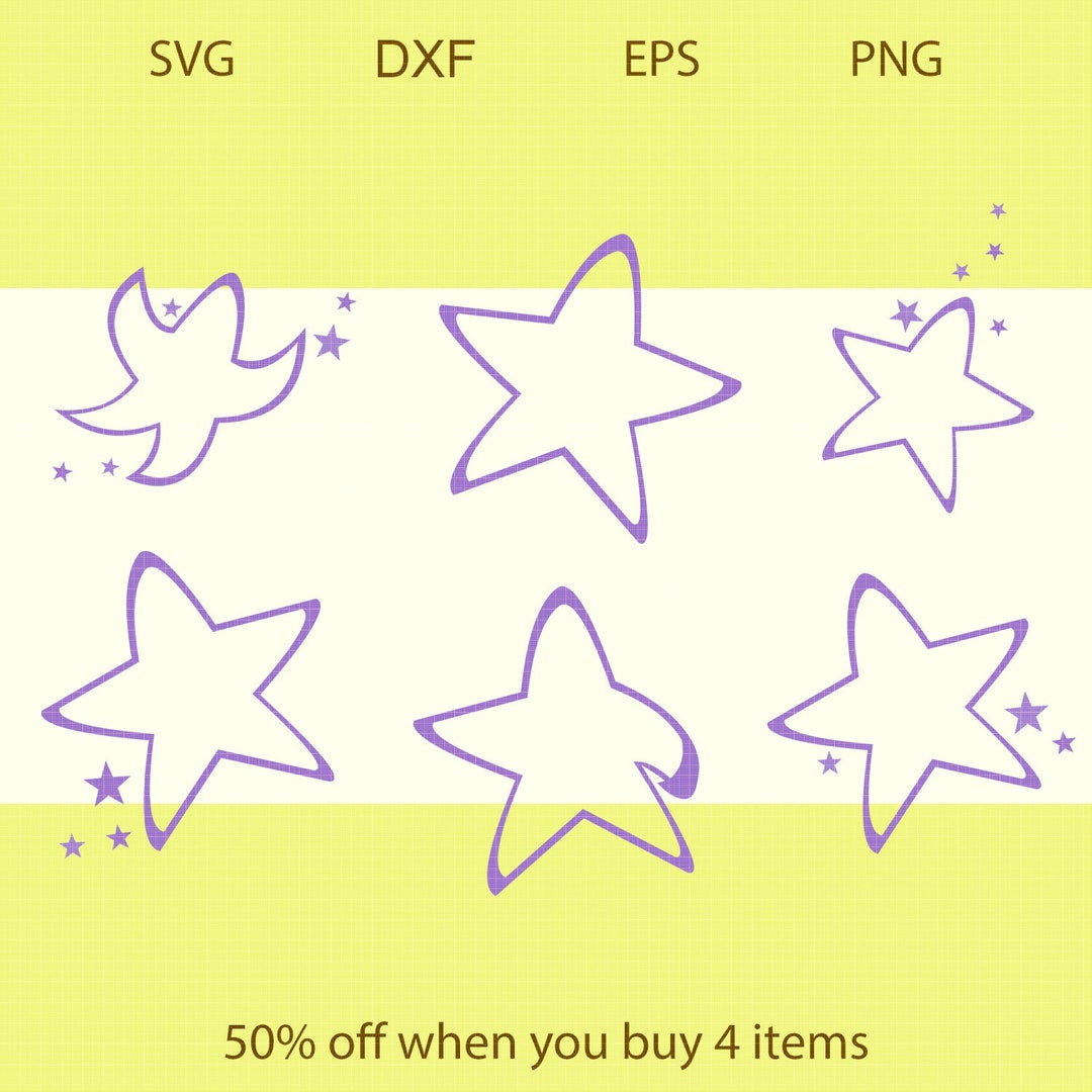 Stars Svg Cutting Files, Stars and Sparkles, Star Silhouette Svg, Star ...