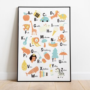 Alphabet Poster | Printable Wall Art | Alphabet Prints | Kids Wall Art ...