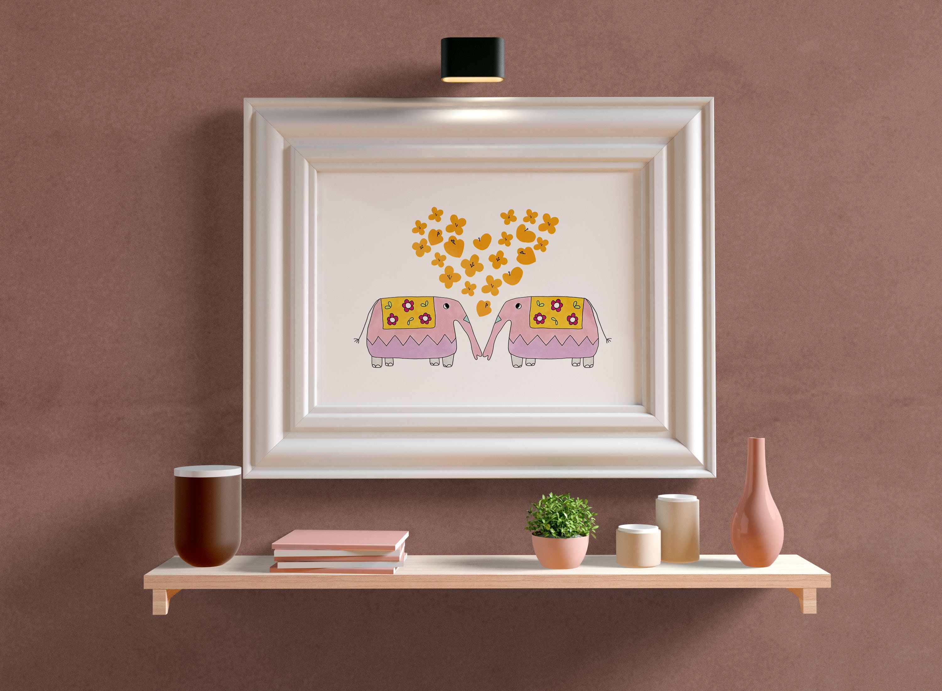Pink Elephant Wall Art | Nursery Decor Prints | Kidsroom Wall Decor ...