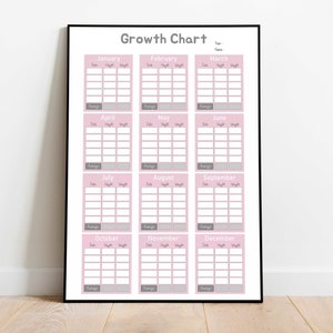 Growth-height & Weight-chart | Monthly KIDS Body Tracker | Printable ...