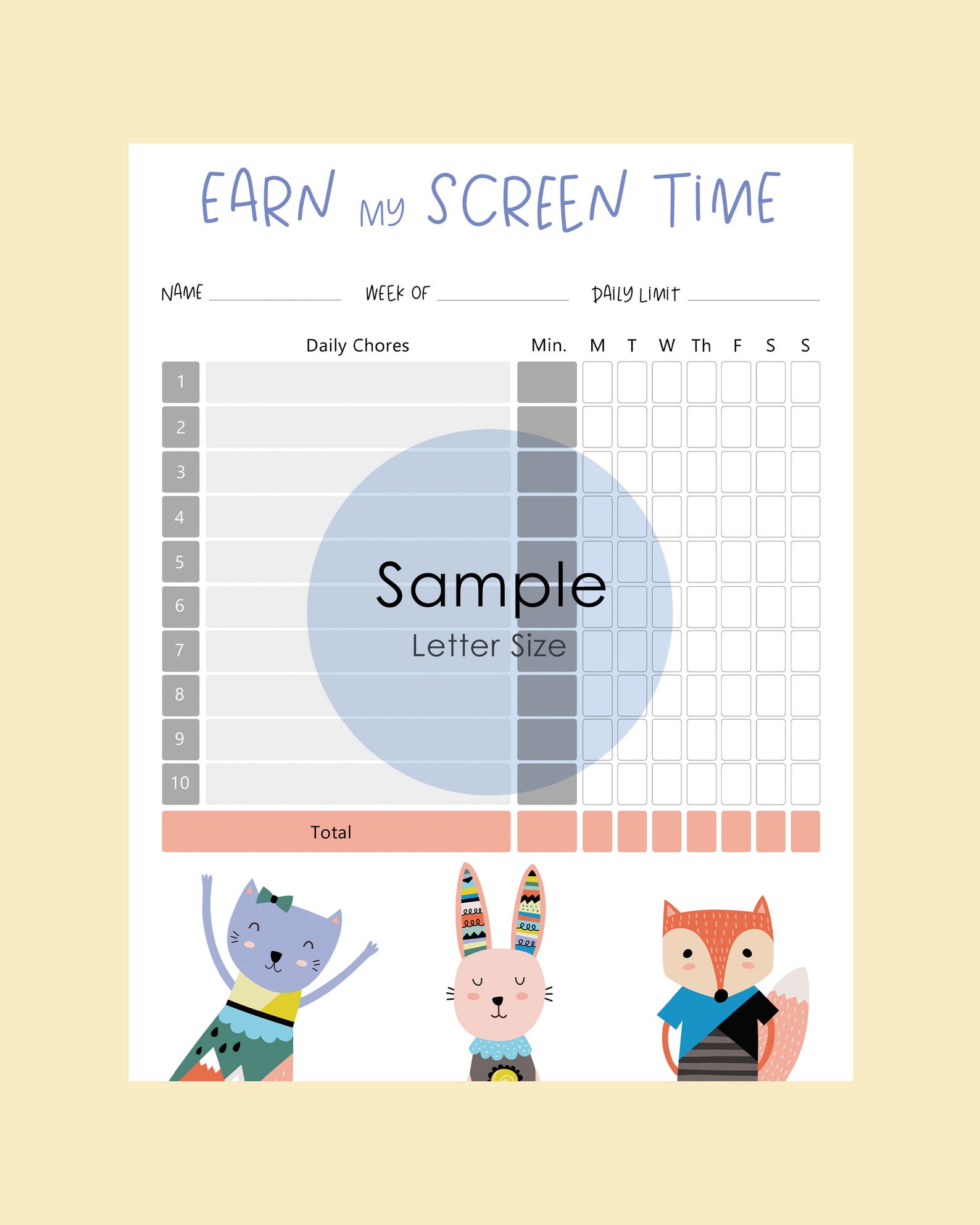 Printable Reward Chart Earn Screen Time Chart for Kids Chart for Girl ...