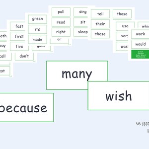 Dolch Sight Words Printables | 46 Second Dolch Words Flashcards | Kids ...