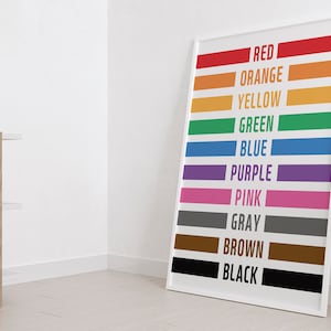 Color Names Poster | Rainbow Color Printables | Preschool Curriculum ...