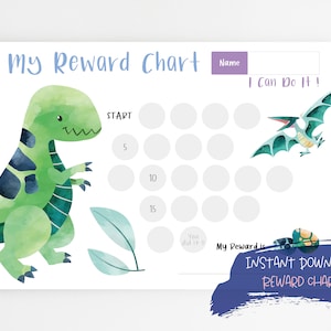 T-rex Reward Chart | Dinosaur Sticker Chart | Chart for Boy | Potty ...