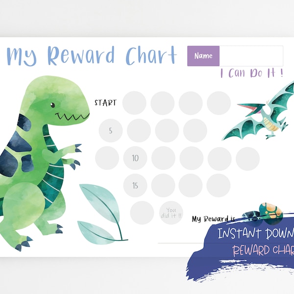 Dinosaur Sticker Chart - Etsy