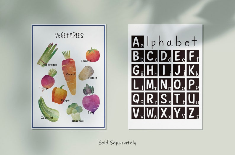 Vegetables Poster Nursery Decor Educational Wall Art - Etsy