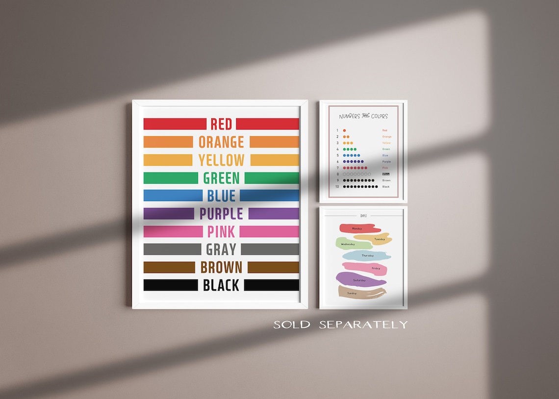 Color Names Poster | Rainbow Color Printables | Preschool Curriculum ...