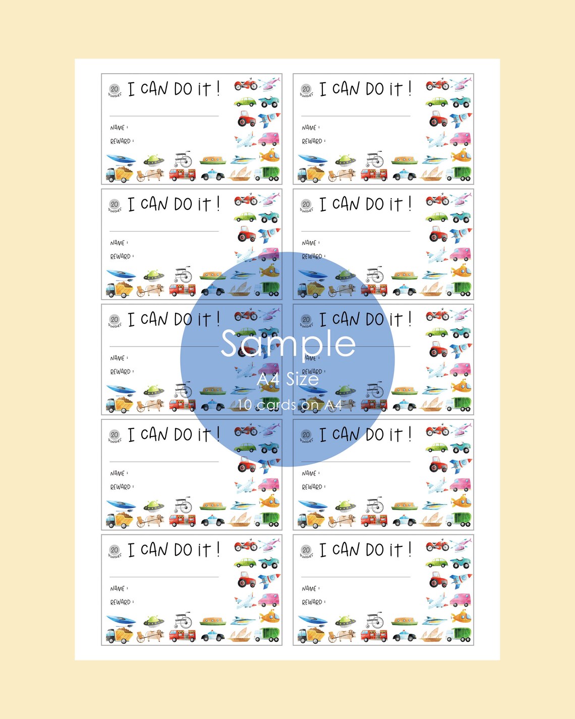 20 Punch Reward Card Pirntable | Reward Card for Kids | Good Behavior ...