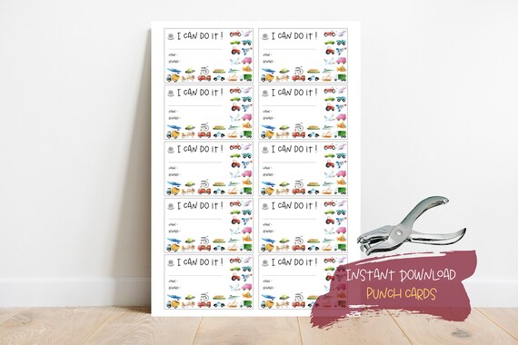 20 Punch Reward Card Pirntable Reward Card for Kids Good | Etsy