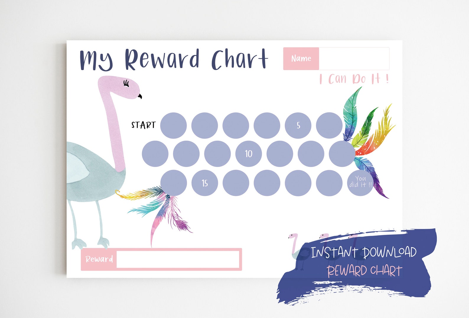 Ostrich Reward Chart for KIDS Printable Reward Chart Reward Chart for ...
