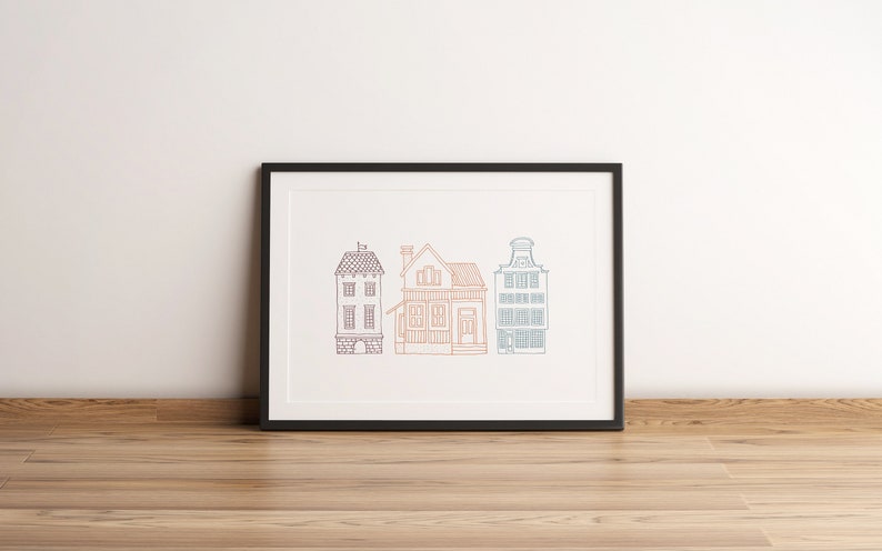 Houses Art Print Printable Wall Art Home Decor House Prints Instant ...