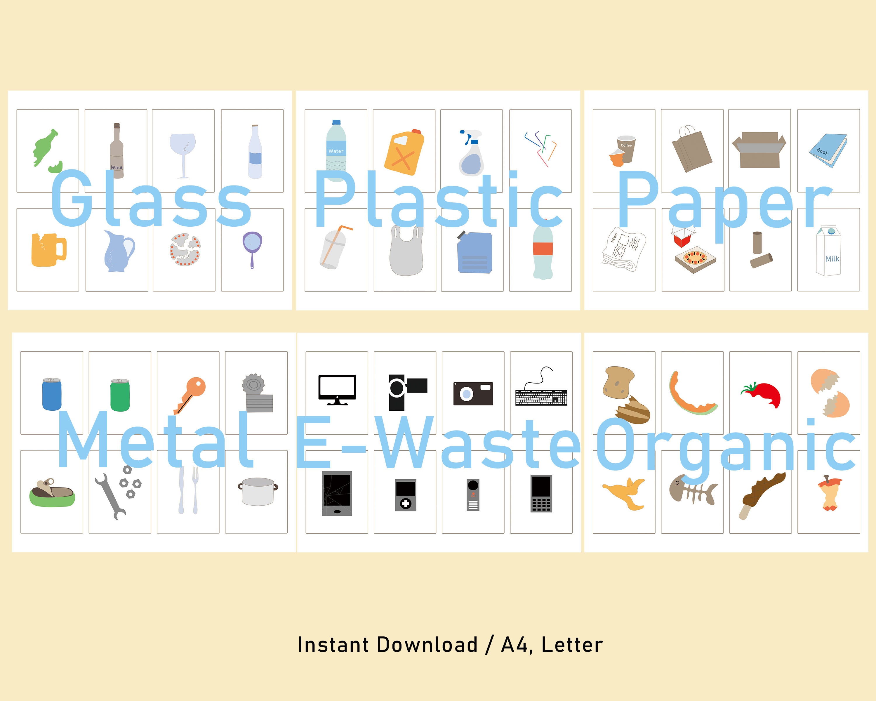 Trash Recycle Separation Game for Kids | Different Colored Recycle ...