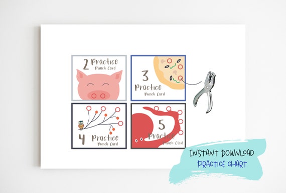 Practice Punch Cards Music Instrument Practice Prints | Etsy