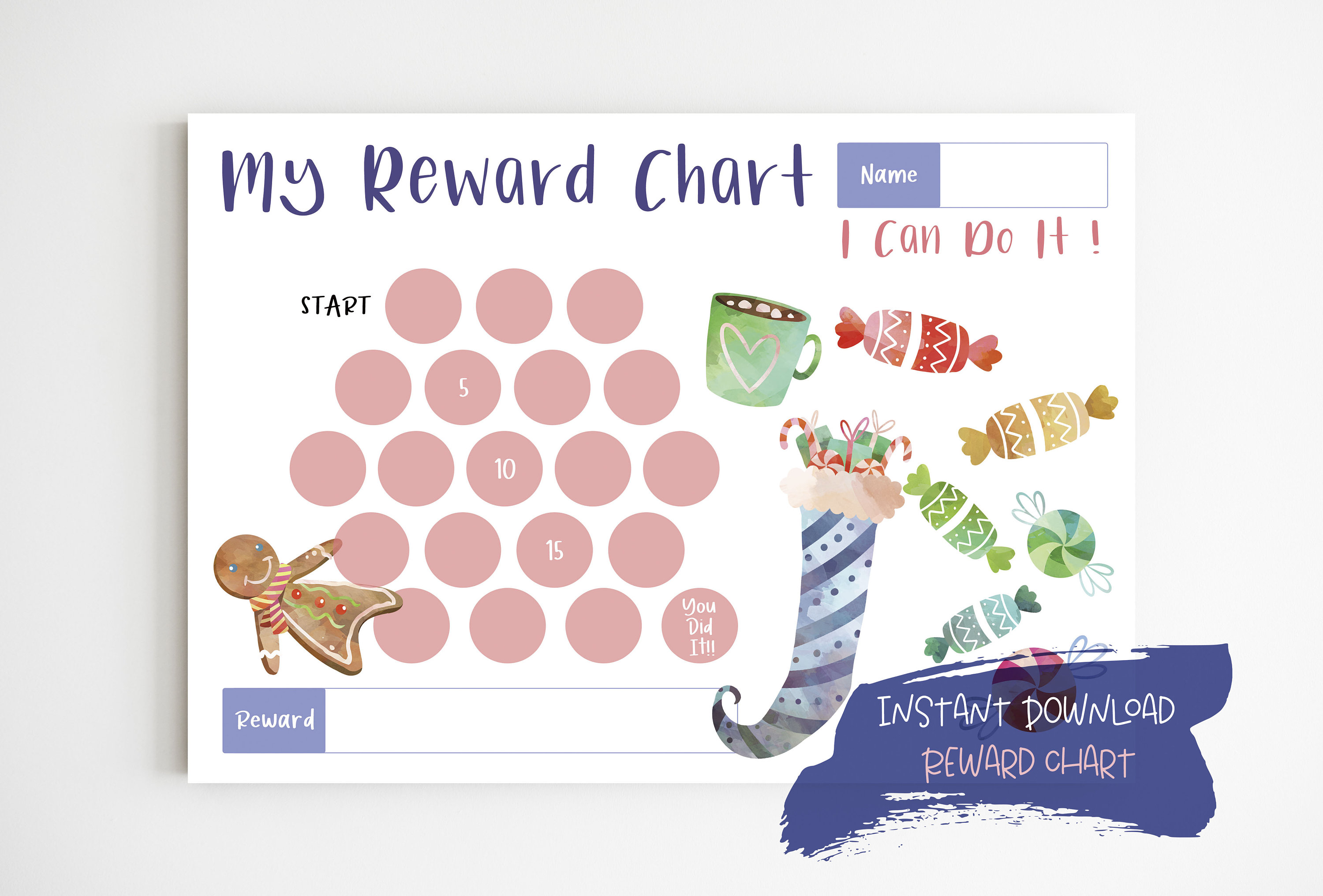 Winter Reward Chart Printable Reward Chart Reward Chart - Etsy