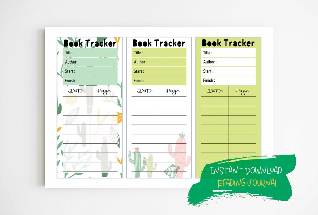 Book Tracker | Book Marks Download | Book Lover Gift | Instant Download ...